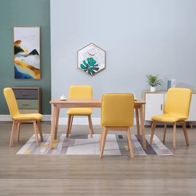 vidaXL Jídelní židle 4 ks textil a masivní dubové dřevo [248915] Barva: světle šedá