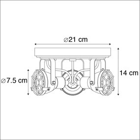 Chytré stropní svítidlo rezavě hnědé vč. 3 WiFi GU10 - Sorra