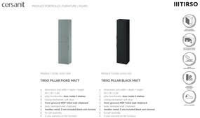 Cersanit Tirso, vysoká závěsná skříňka 400x302x1600 mm, černá matná, S1017-009