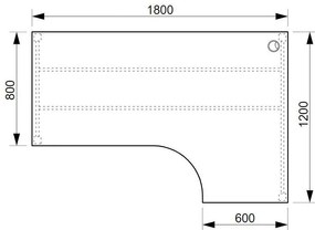 Kancelářský stůl Hobis Ergo levý UE180060L, deskaakát, bílá RAL 9016