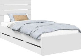 Rám postele se zásuvkou Bílá 75 x 190 cm Inženýrské dřevo 3411539