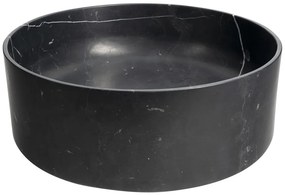 Sapho Blok kamenné umyvadlo na desku 40 cm bez otvoru pro baterii matný černý Marquin 2401-52