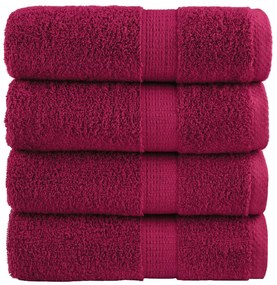 Prémiové ručníky pro hosty SOLUND 4 ks bordó 30x50 cm 600 g/m² 137207