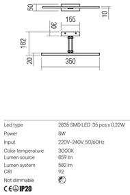 Redo 01-3460 - LED Obrazové svítidlo LINEAR LED/8W/230V 35 cm CRI 92 bílá