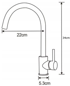 Mexen LUNA - Vysoká dřezová baterie, chromová, 671400-00
