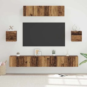 Sestava TV skříněk 7 ks Staré dřevo Kompozitní dřevo 3393408