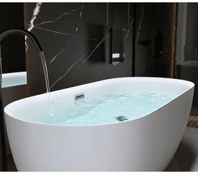 BPS-koupelny Volně stojící akrylátová vana HYD-CES518B 160x75 bílá, odtokový komplet chrom