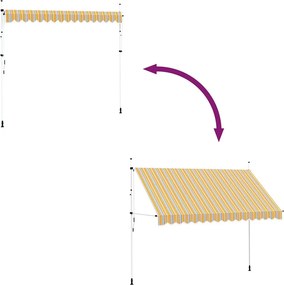 vidaXL Ručně zatahovací markýza 350 cm [43229] Barva: oranžová a hnědá