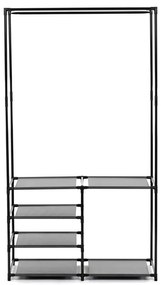 Autronic Stojan na šaty dvouramenný se čtyřmi policemi GD-172 BK Barva: Černá
