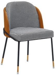 TEMPO Jídelní židle, černobílá vzor / camel ekokůže, KIRNA