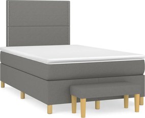 Box spring postel s matrací tmavě šedá 120x200 cm textil 3137062