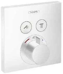 Hansgrohe Shower Select - Termostatická baterie pod omítku pro 2 spotřebiče, matná bílá 15763700