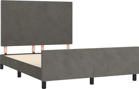 Rám postele bez matrace tmavě šedá 140 x 200 cm samet 3125636