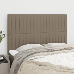 Čela Postele 4 Ks 72 X 5 X 78/88 Cm Textil Taupe - Vysoké / 100 cm