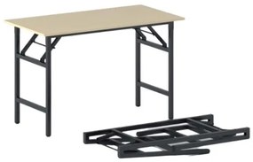 Konferenční stůl FAST READY s černou podnoží 1200 x 600 x 750 mm, bříza