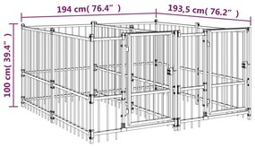 vidaXL Venkovní psí kotec ocel 3,75 m²