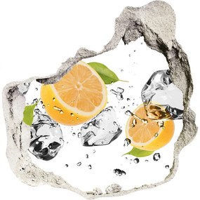 Wallmuralia Nálepka 3D díra Citron a voda 75x75 cm