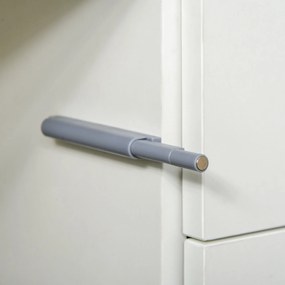 HOMCOM Kuchyňský příborník se 2 dveřmi a 2 šuplíky, lesklý bílý rám, nastavitelná police, skříňka s otevíráním na dotyk pro ložnici a obývací pokoj, …
