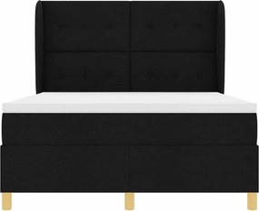 Postel s boxspringem s čelo Černý 190 x 140 cm textil 3340748
