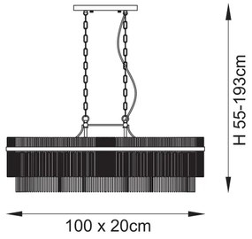 Endon 112573 - Lustr na řetězu MARIETTA 4xE14/6W/230V mosaz/čirá