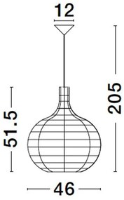 Nova Luce Závěsné svítidlo GRIFFIN, ø 46cm, E27 1x12W