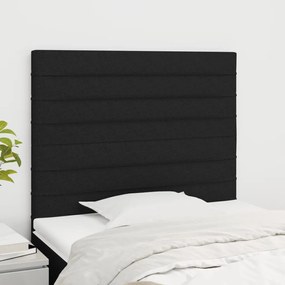 Čelo postele 2 ks černé 100x5x78/88 cm textil