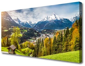 Obraz na plátně Skleněná Alpy Krajina 140x70 cm