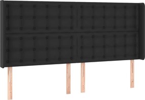 Box spring postel s matrací a LED černá 200x200 cm umělá kůže 3139403