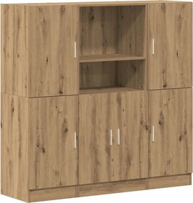 Sada 3 kusů kuchyňských skříněk dub artisan kompozitní dřevo 3324159