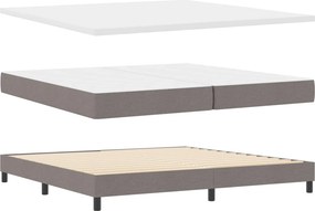 Postel s boxspringem s čelo Taupe 200 x 200 cm textil 3340049