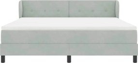 Postel s boxspringem s čelo Světle šedá 180 x 200 cm samet 3340400