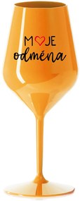MOJE ODMĚNA - oranžová nerozbitná sklenice na víno 470 ml