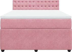 Box spring postel s matrací růžová 140x190 cm samet 3290051