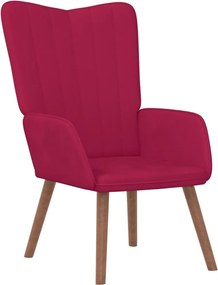 Relaxační křeslo se stoličkou vínové samet 327671