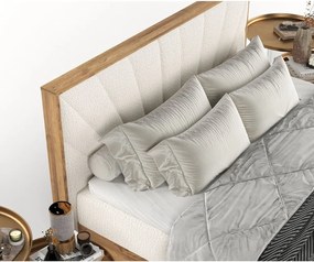 Boxspring postel s úložným prostorem v krémovo-přírodní barvě 200x200 cm Asahi – Maison de Rêve