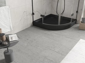Mexen Flow+, čtvrtkruhová sprchová vanička 90 x 90 cm, černá matná, 46Q709090H