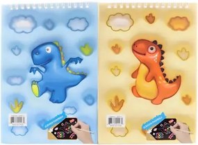 ORION Vyškrabovací sešit Dinosauři / 8 listů + škrabací pero / 2 varia