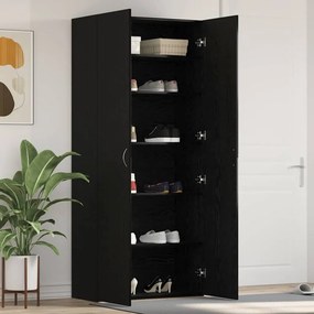 Skříň na obuv 80 x 35.5 x 180 cm Kompozitní dřevo Černá 3333845