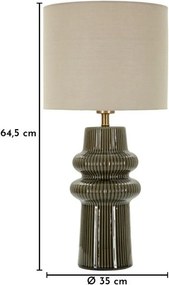 Khaki/krémová keramická stolní lampa s textilním stínidlem (výška 64,5 cm) Harmony – Mauro Ferretti