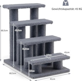 Costway Zvířecí schody lezení stromové kočičí schody pro kočky do 25 kg, šedá