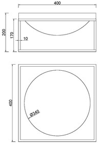 Mantra 7602 Desigual, moderní stropní svítidlo 3xE27, černý kov/sklo, 40x40cm