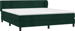 Box spring postel s matrací tmavě zelená 180x200 cm samet 3127388