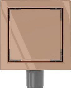 Mexen Flat-Q M13 čtvercová podlahová vpusť 12 x 12 cm, růžové zlato - 1610012