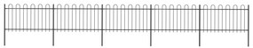 vidaXL Zahradní plot s obloučky ocelový 8,5 x 1 m černý