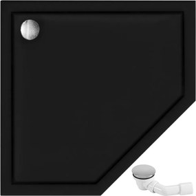 Rea - DIAMOND BLACK pětiúhelníkový sprchový kout 90 x 90 cm, černý matný, čiré sklo, REA-K5622