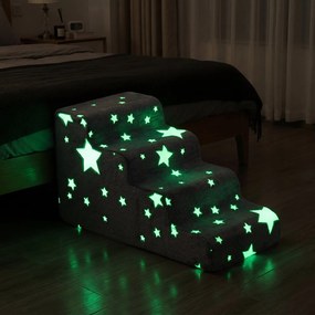Costway 4-Step Luminous Foam Schody s omyvatelným flanelovým potahem Schodiště