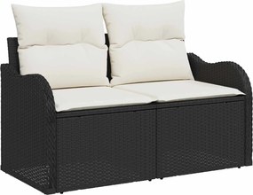 Set pohovek 8 ks 7-Počet míst Černá a krémová polyratan 3359006