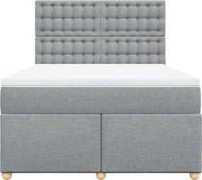 Box spring postel s matrací světle šedá 140 x 200 cm textil 3291317