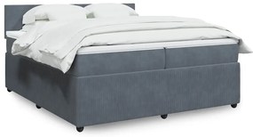 Box spring postel s matrací tmavě šedá 200x200 cm samet 3287825