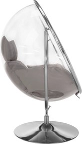 Kondela Závěsné křeslo se stojanem, transparentní/střírná/šedá, BUBBLE NEW TYP 2